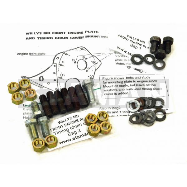 FRONT ENGINE PLATE AND TIMING CHAIN COVER MOUNTING BOLT SET - Staman ...